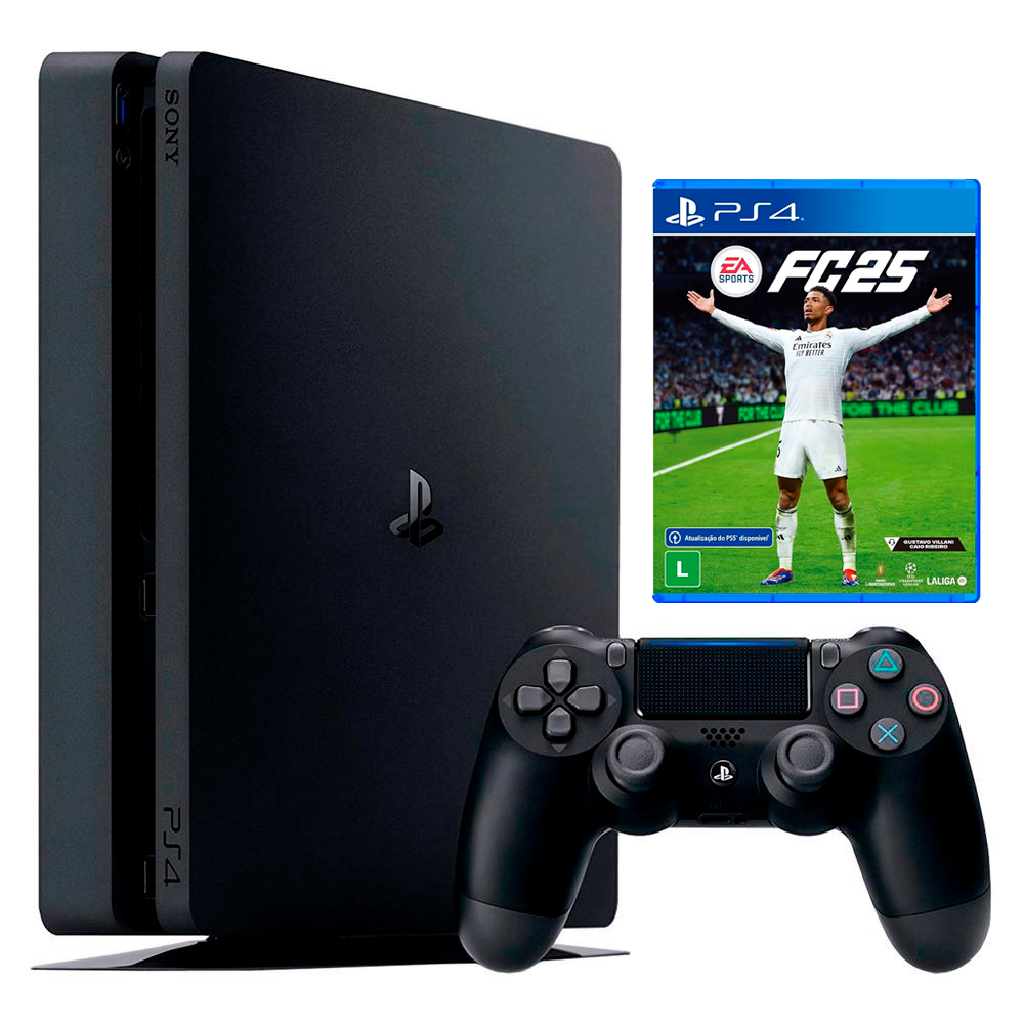 Playstation 4 SLIM 1TB + EA FC25 PS4 (seminovo) • Savassi Games